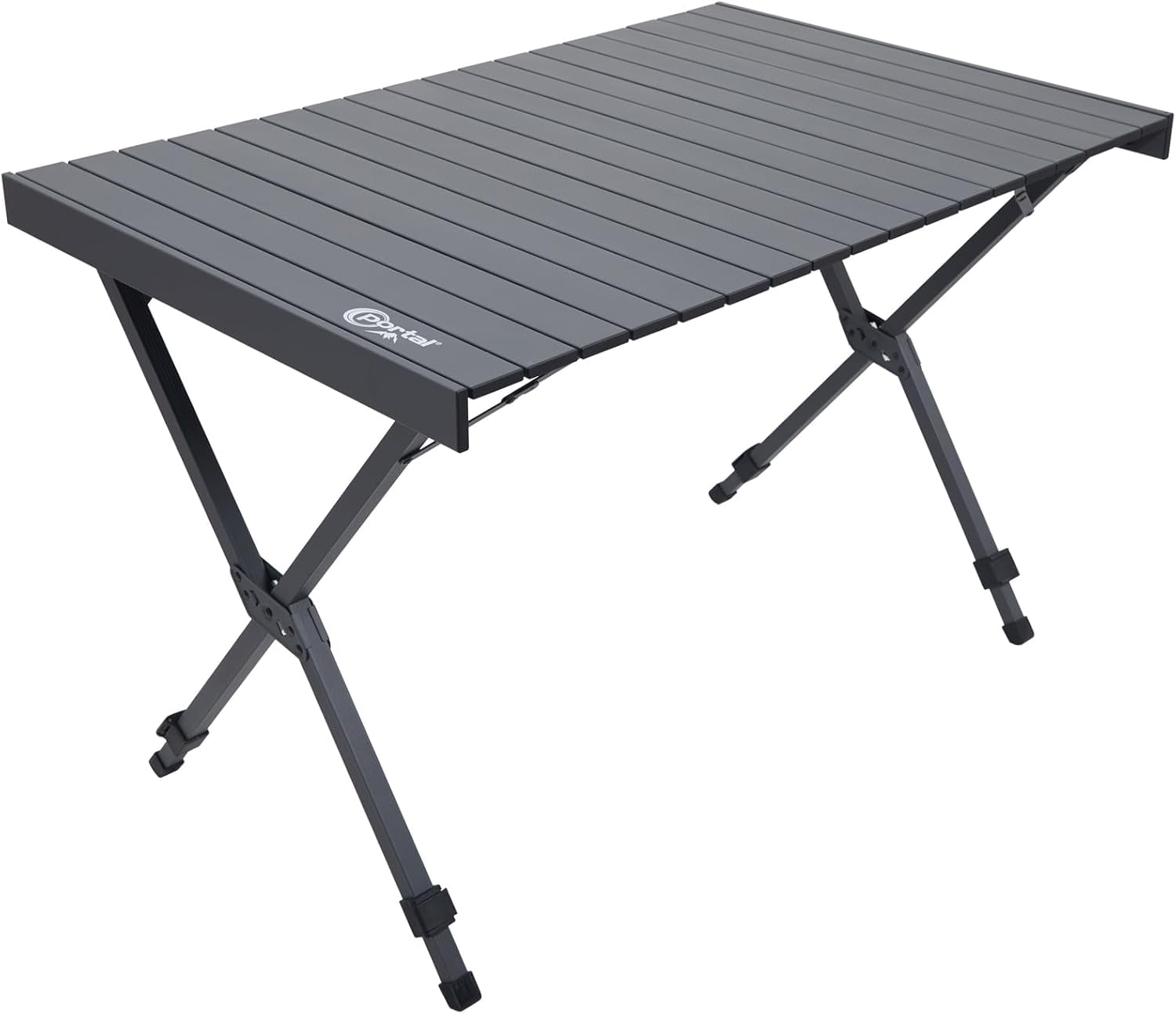 Folding Outdoor Camping Table with Adjustable Height, Aluminum Roll-Up ...
