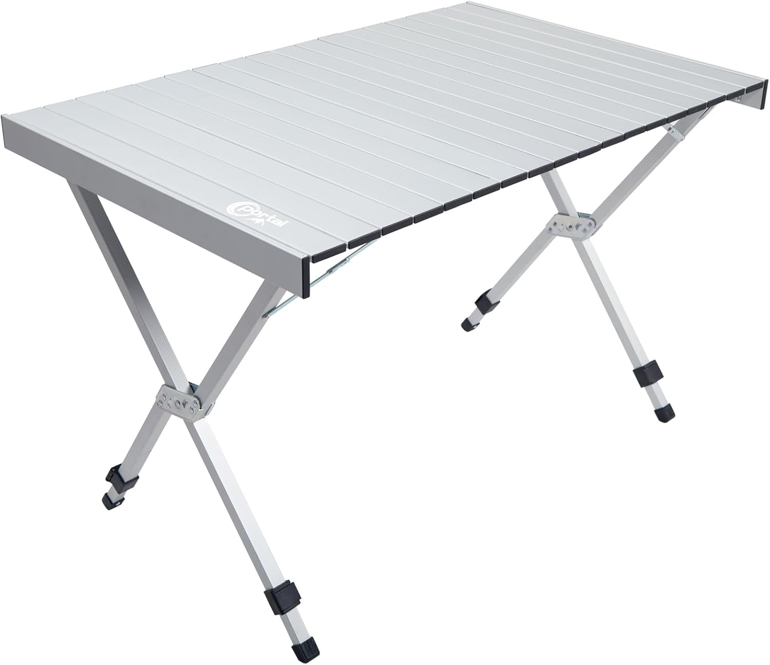 Folding Outdoor Camping Table with Adjustable Height, Aluminum Roll-Up ...