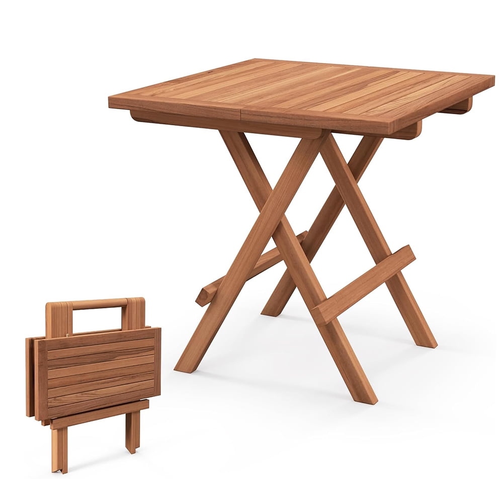 Folding Outdoor Side Table, Wood End Table, Indoor Square Side Table ...
