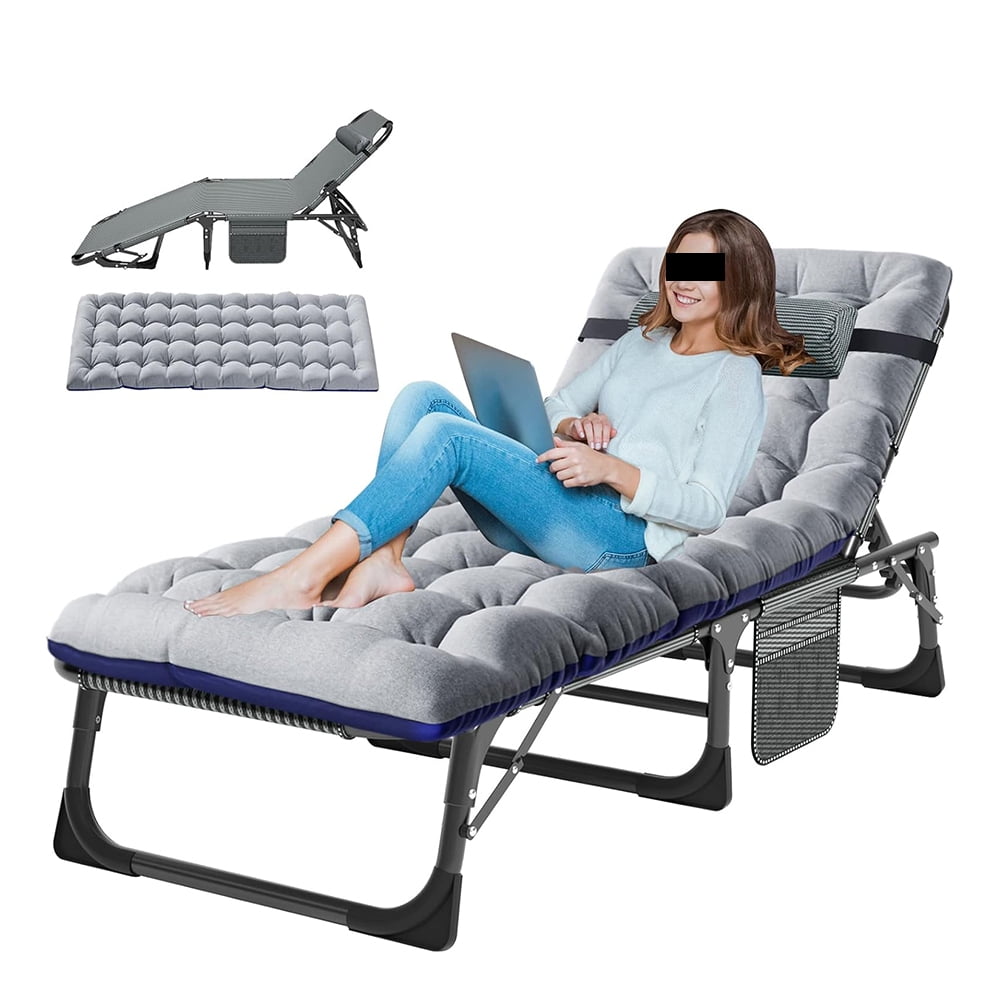 Folding Outside Chaise Lounge Chair, 5 Position Adjustable Patio ...