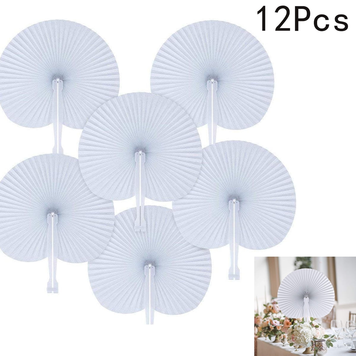 Folding Paper Fans,Tutuviw 12 Pack Folding Handheld Fans with Plastic ...