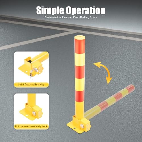 Folding Parking Barrier Parking Lock, Metal Parking Curb, Parking ...