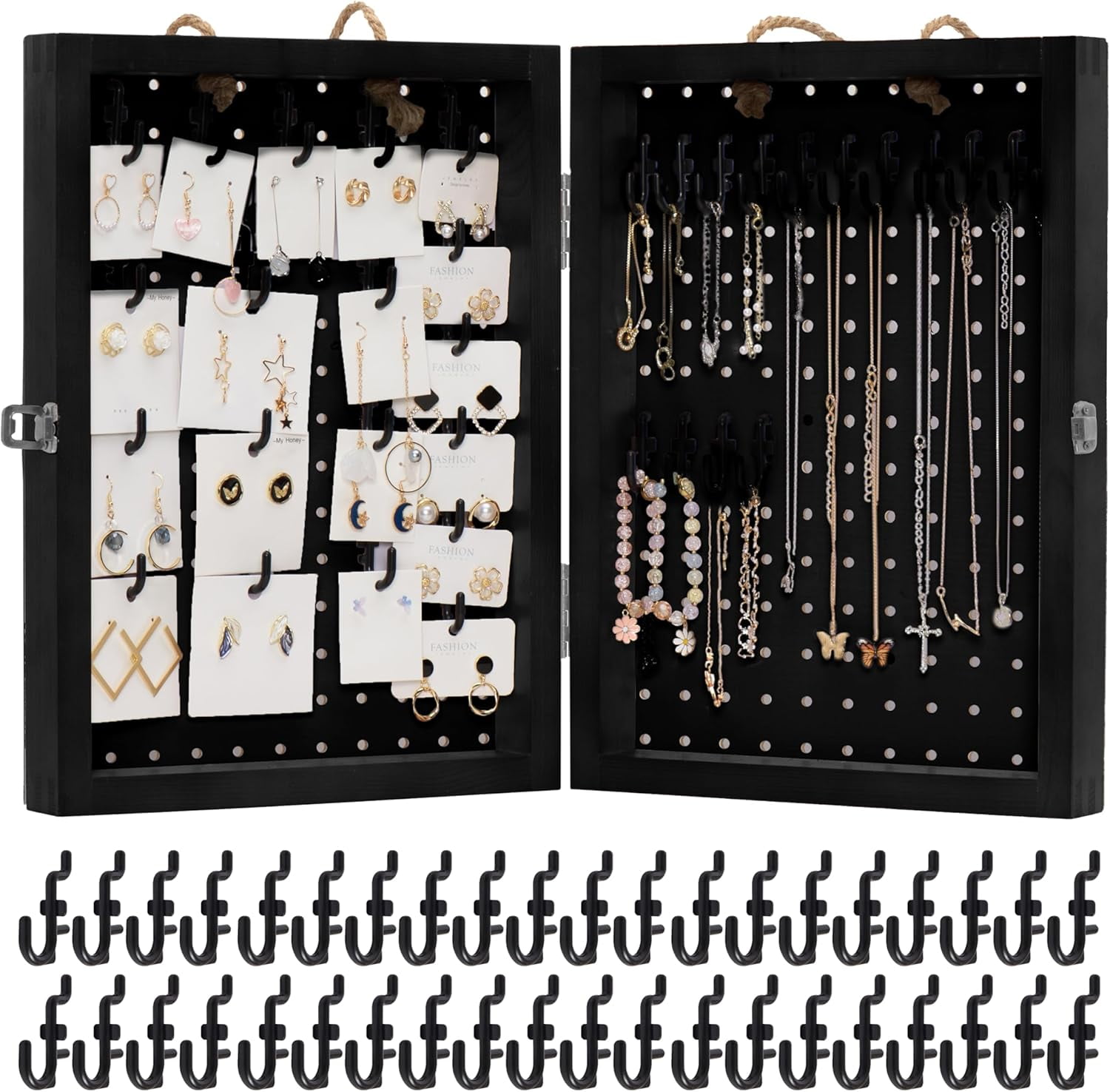 Folding Peg Board Display Stand For Vendors Included 40 Hooks - Jewelry ...
