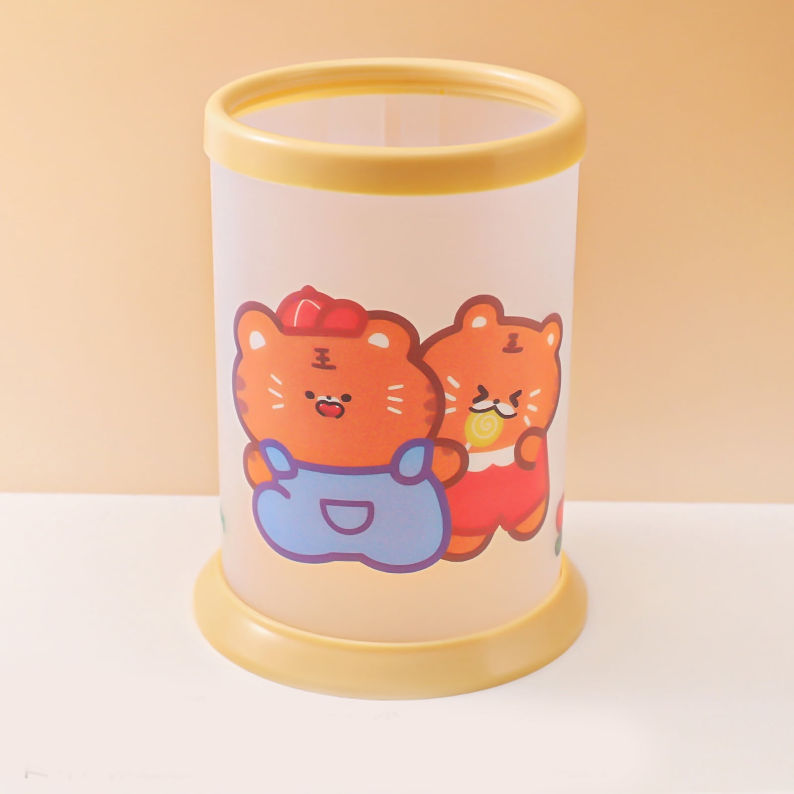 Folding Pen Holder Cute Cartoon Round Folding Pen Holder Student Office ...