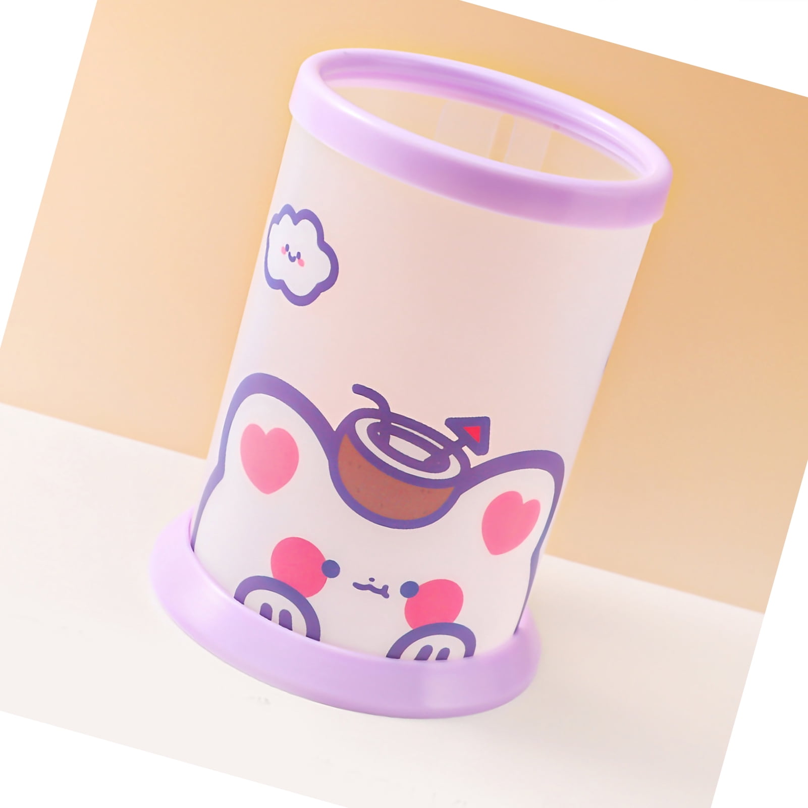 Folding Pen Holder Cute Cartoon Round Folding Pen Holder Student Office ...