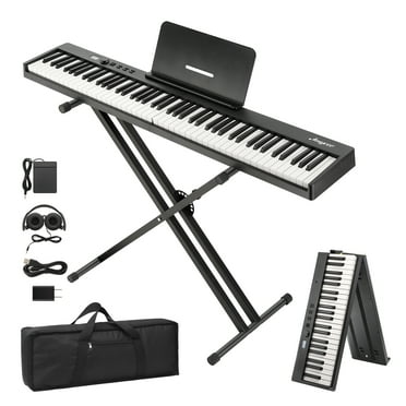 Terence 88-Key Semi-Weighted Folding Portable Electronic Piano with ...