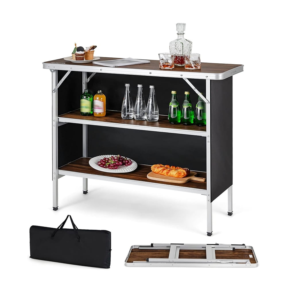 Folding Picnic Camping Table, Lightweight Aluminum Table, Portable Food ...