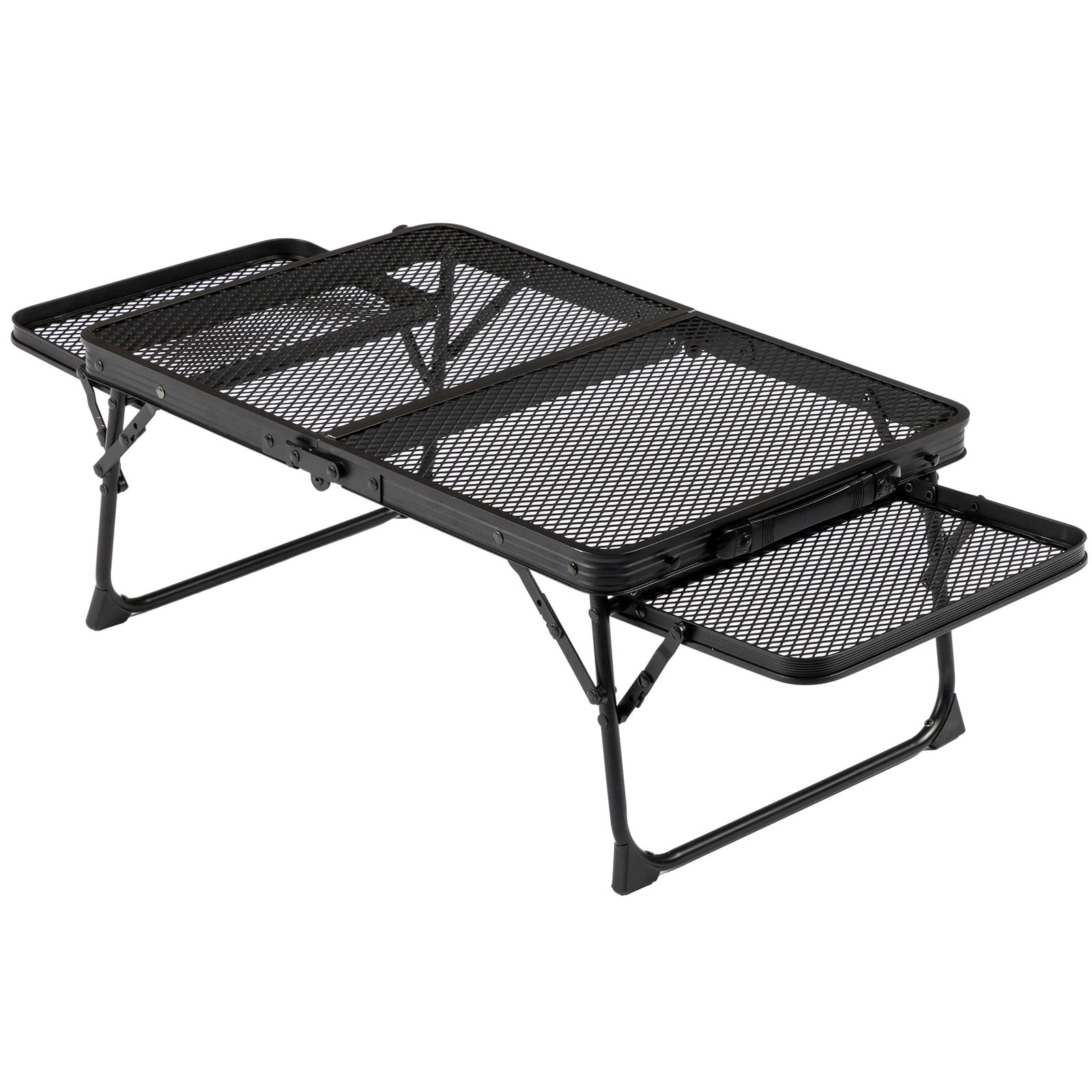 Folding Picnic Table with 2 Wing Panels, 3FT Camping Table with Mesh ...