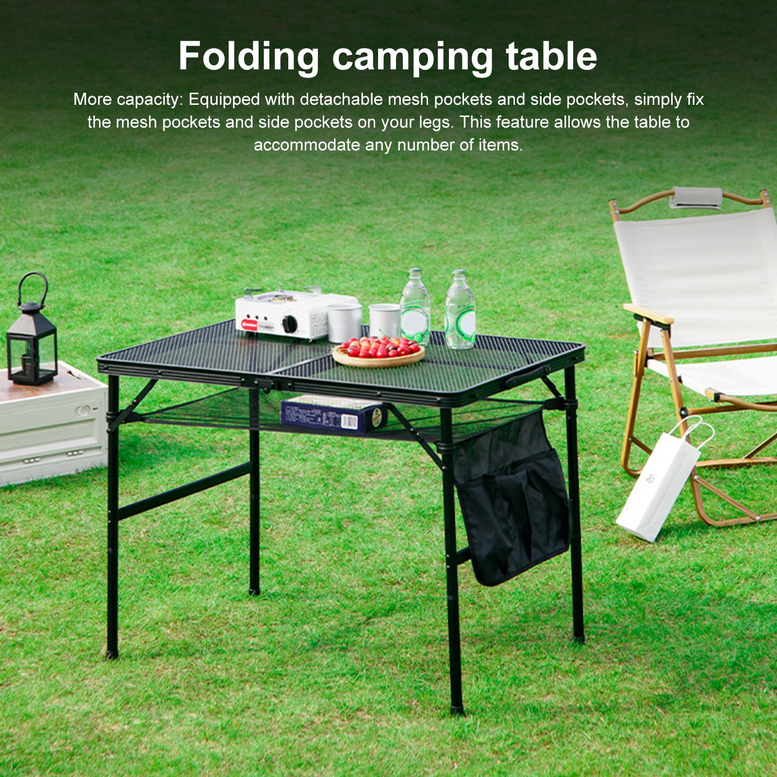 Folding Picnic Table Adjustable Height Camping Table Outdoor Folding ...