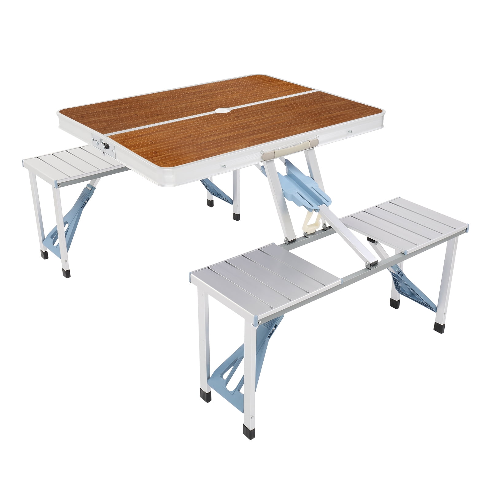 Folding Picnic Table and Chairs Set Aluminum Portable Camping Suitcase ...