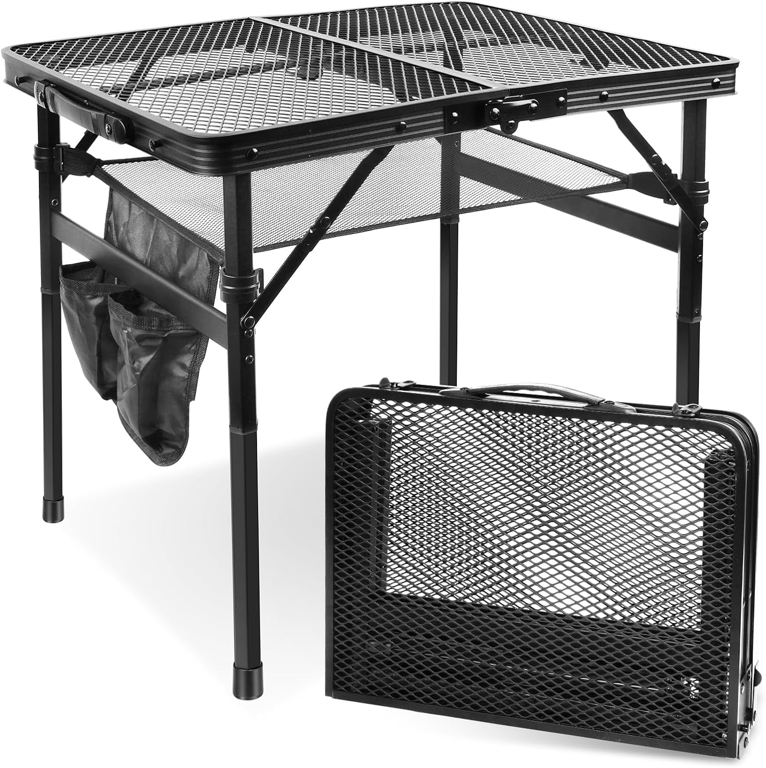 Folding Picnic Table for Grill Outdoor Camping Table with Portable Mesh ...