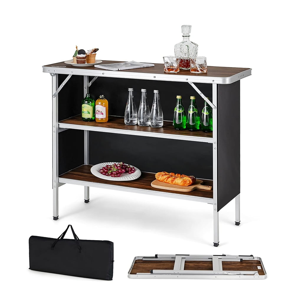 Folding Picnic Table, Lightweight Aluminum Table, Portable Food Prep ...