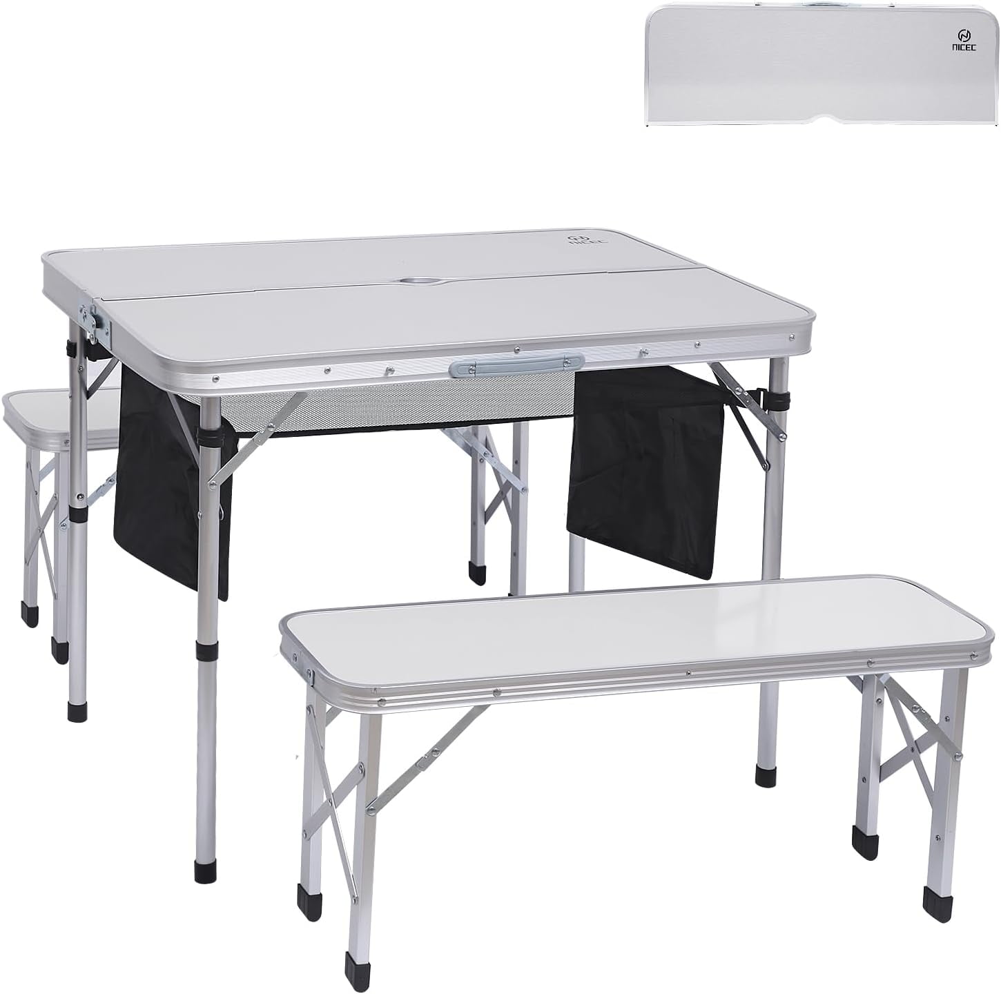 Folding Picnic Table, Portable Picnic Table, Folding Table with Bench ...