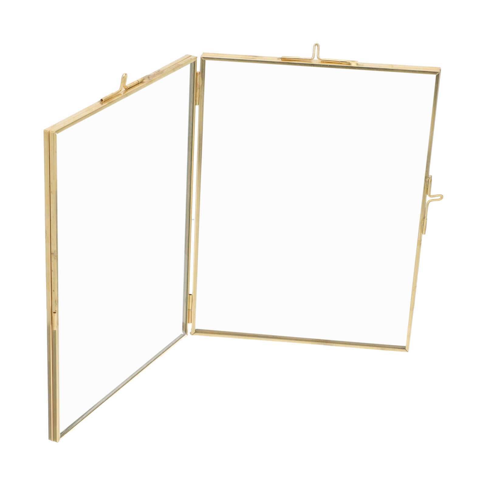 Folding Picture Frame Copper Edge Glass Photo Office - Walmart.com