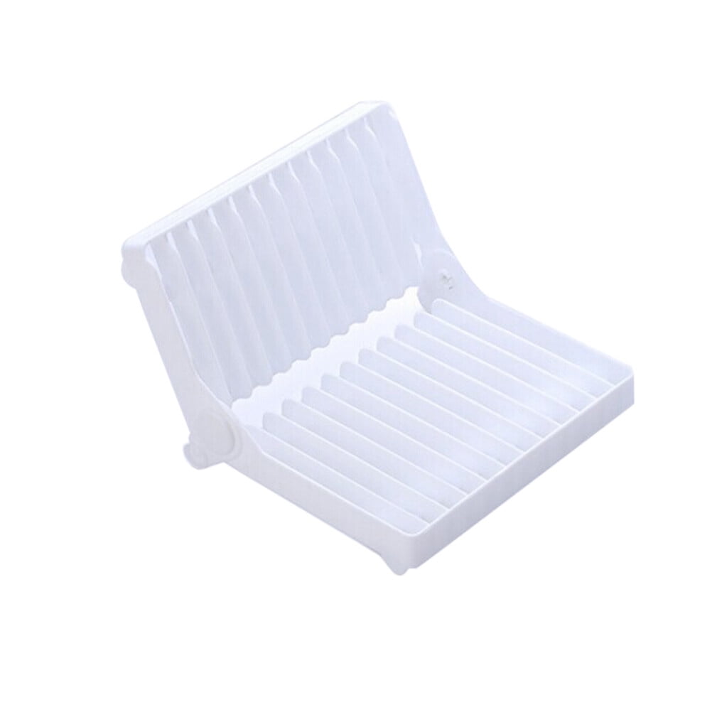 Folding Plastic Dish Rack Drying Rack Holder Utensil Drainer (White ...
