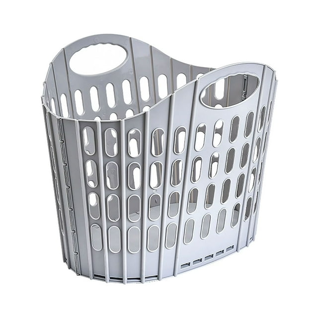 Folding Plastic Laundry Baskets with Handles, Casacomfy, Foldable ...