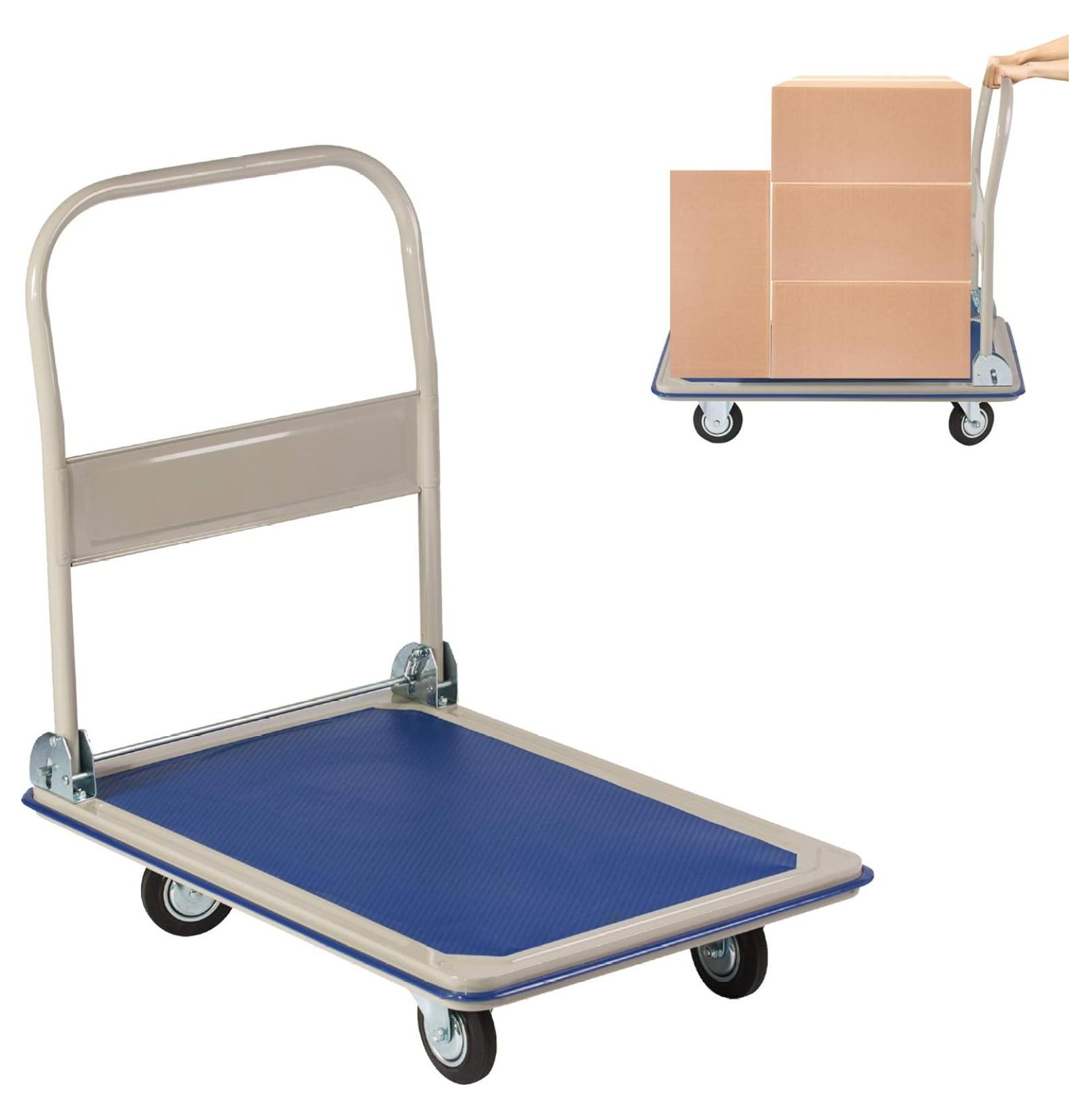 Folding Platform Cart Heavy Duty Hand Truck Moving Push Flatbed Dolly ...