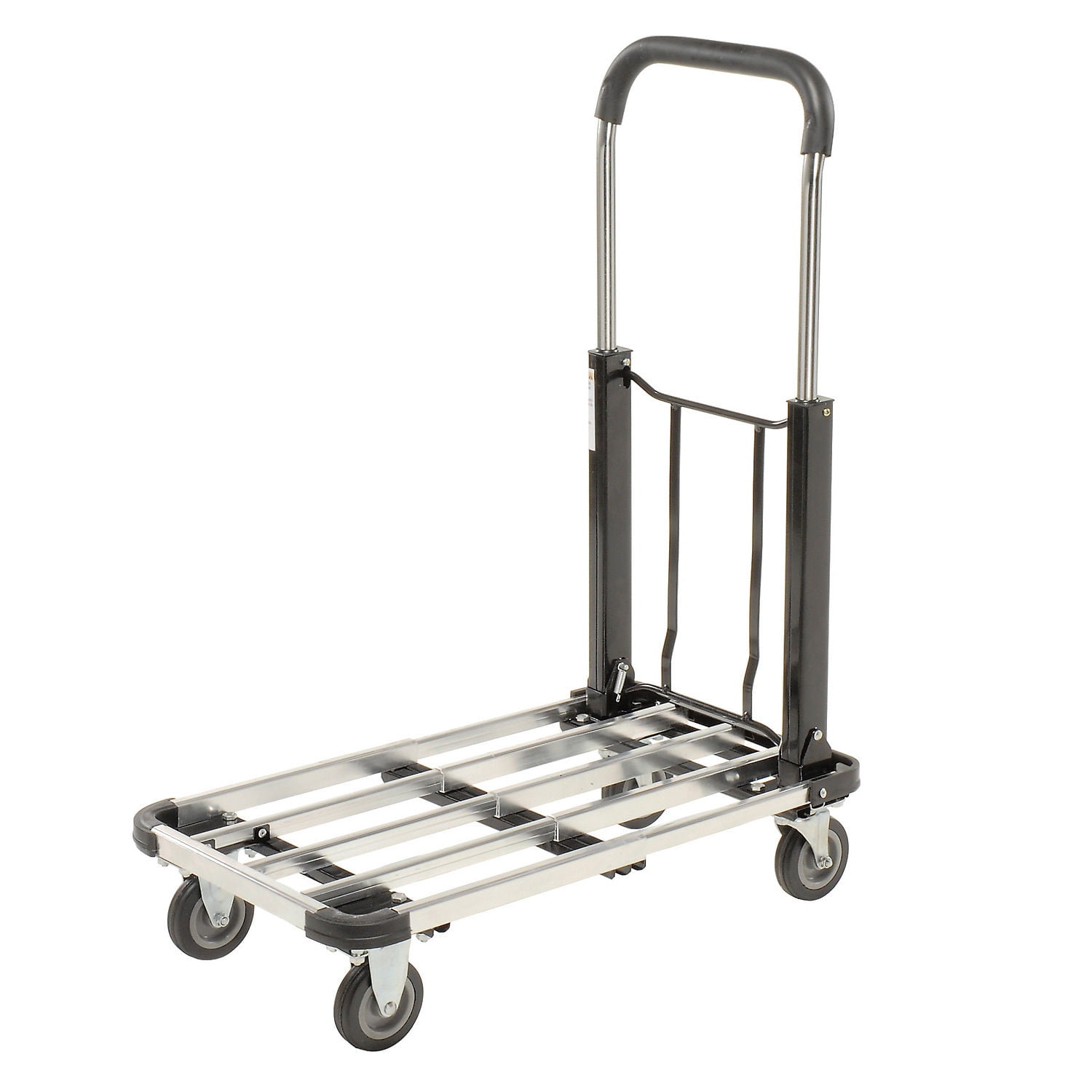 Folding Platform Truck, Telescopic Aluminum Deck, 4" Rubber Wheels, 300 ...