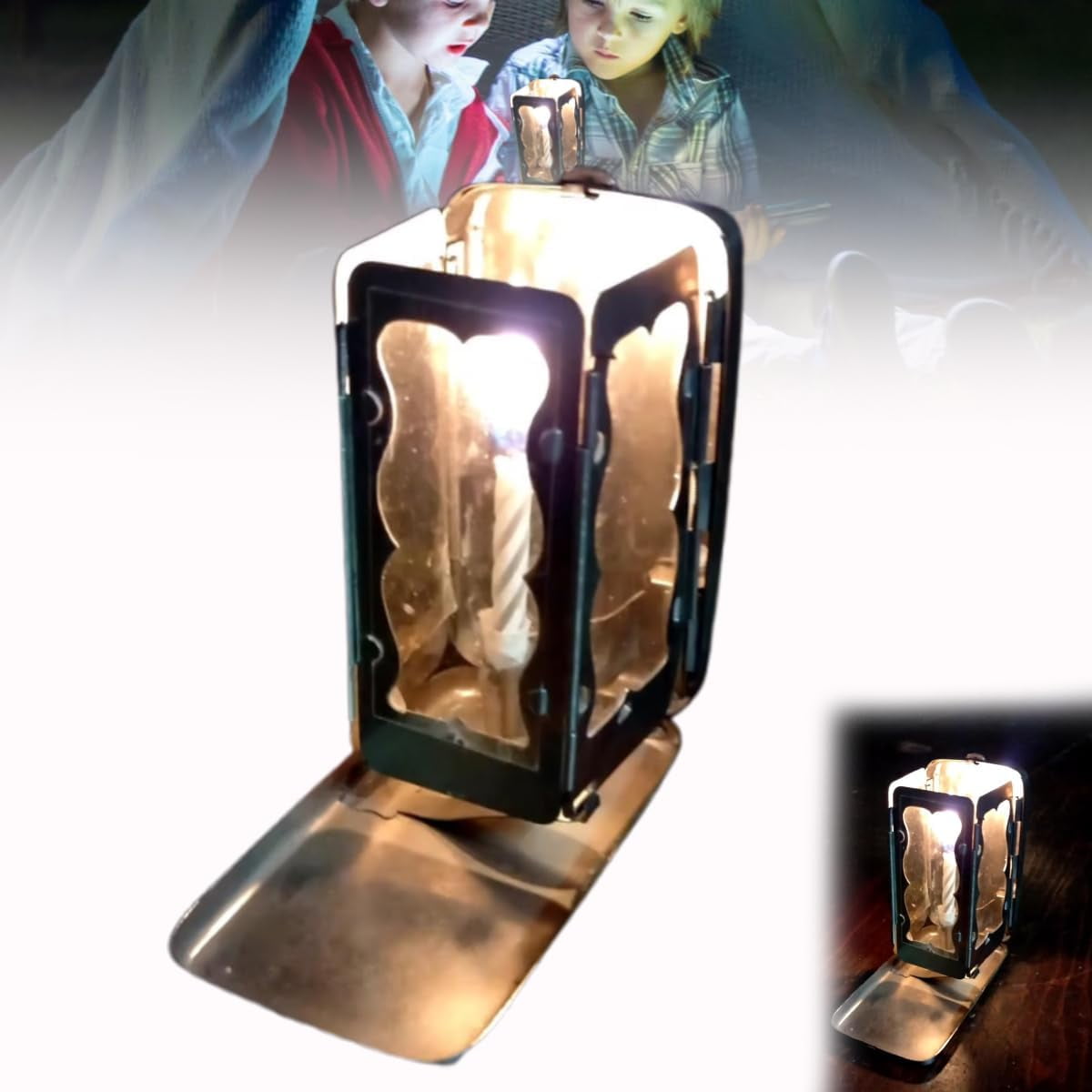 Folding Pocket Candle Lantern, Portable Stainless Steel Mini Lantern ...