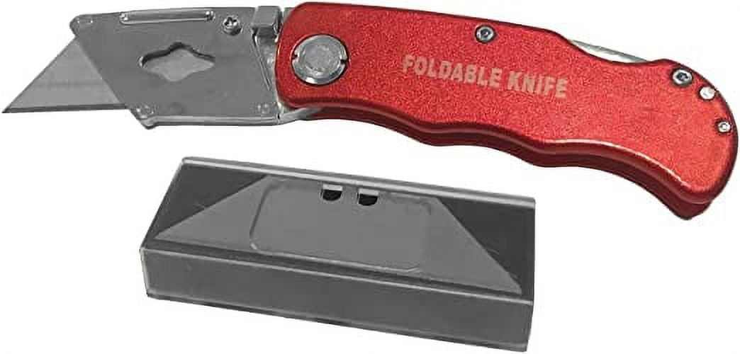 Folding Pocket Clip Warehouse Box Cutter with 5 Extra Blades (Assorted ...