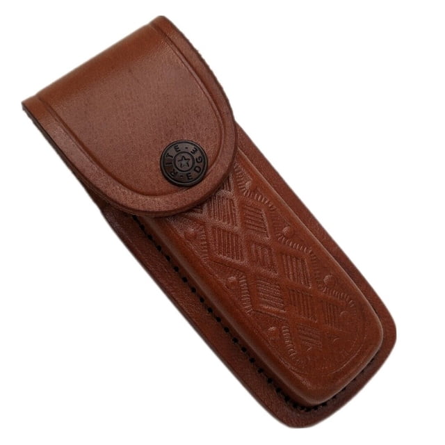 5" Folding Pocket Knife Pouch Sheath Case | Genuine Brown Leather Belt ...