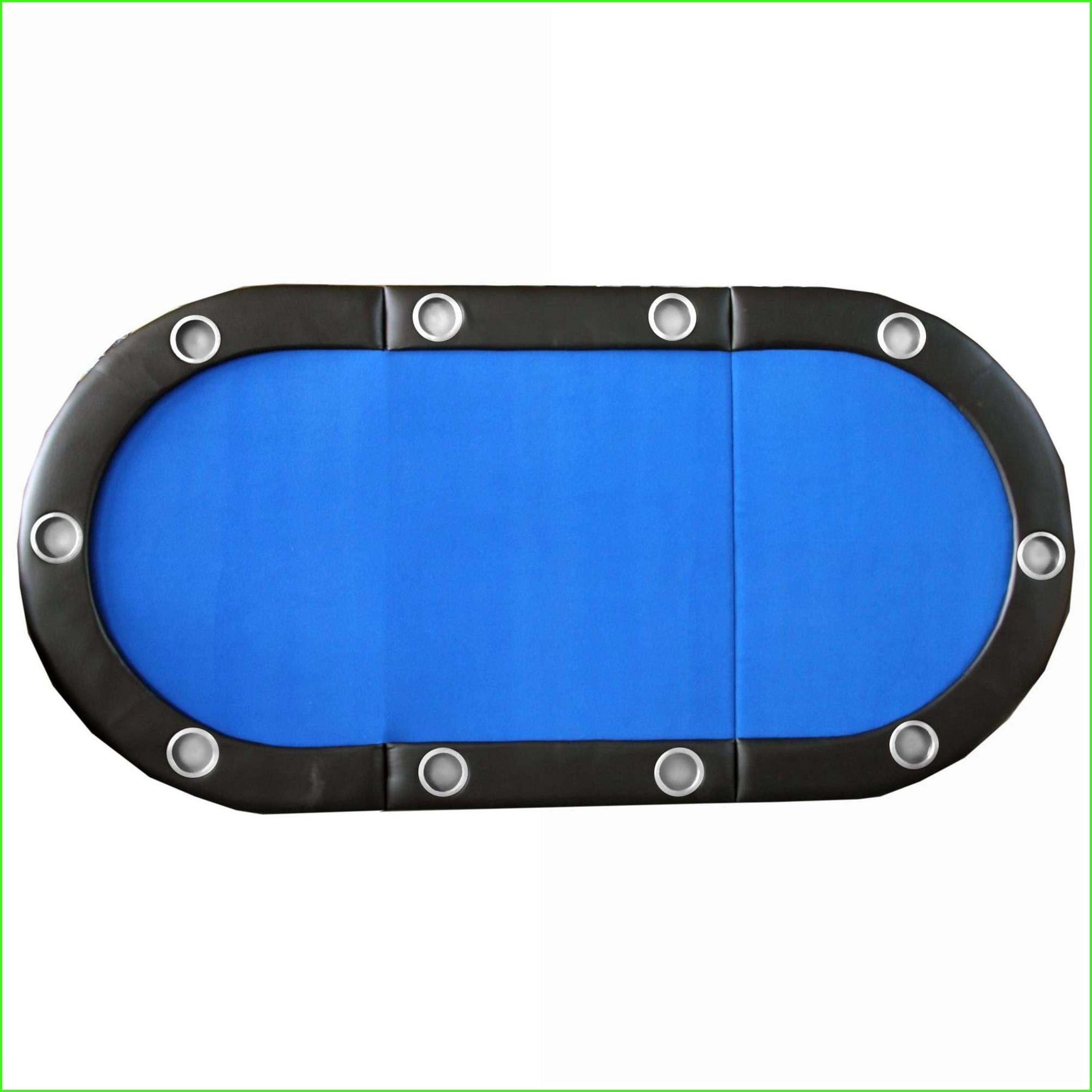 Folding Poker Table Top for 10 Players, Tri-Fold Blue Casino Game ...