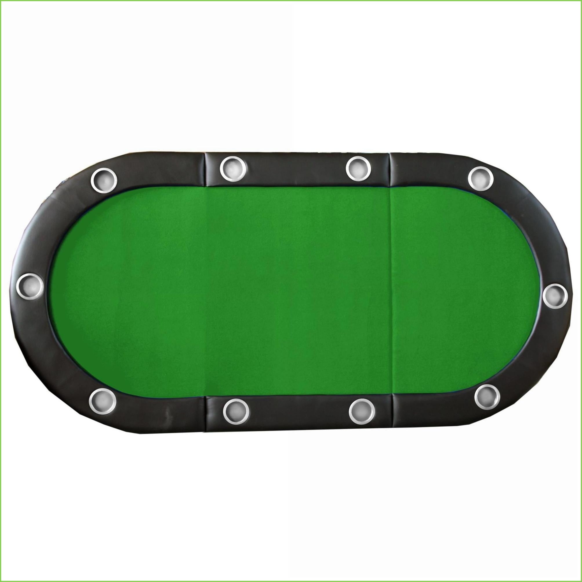 Folding Poker Table Top for 10 Players, Tri-Fold Green Felt Casino Game ...