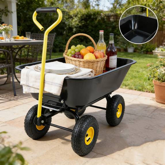 Folding Poly Garden Dump Truck with Steel Frame - Heavy Duty Yard Cart ...
