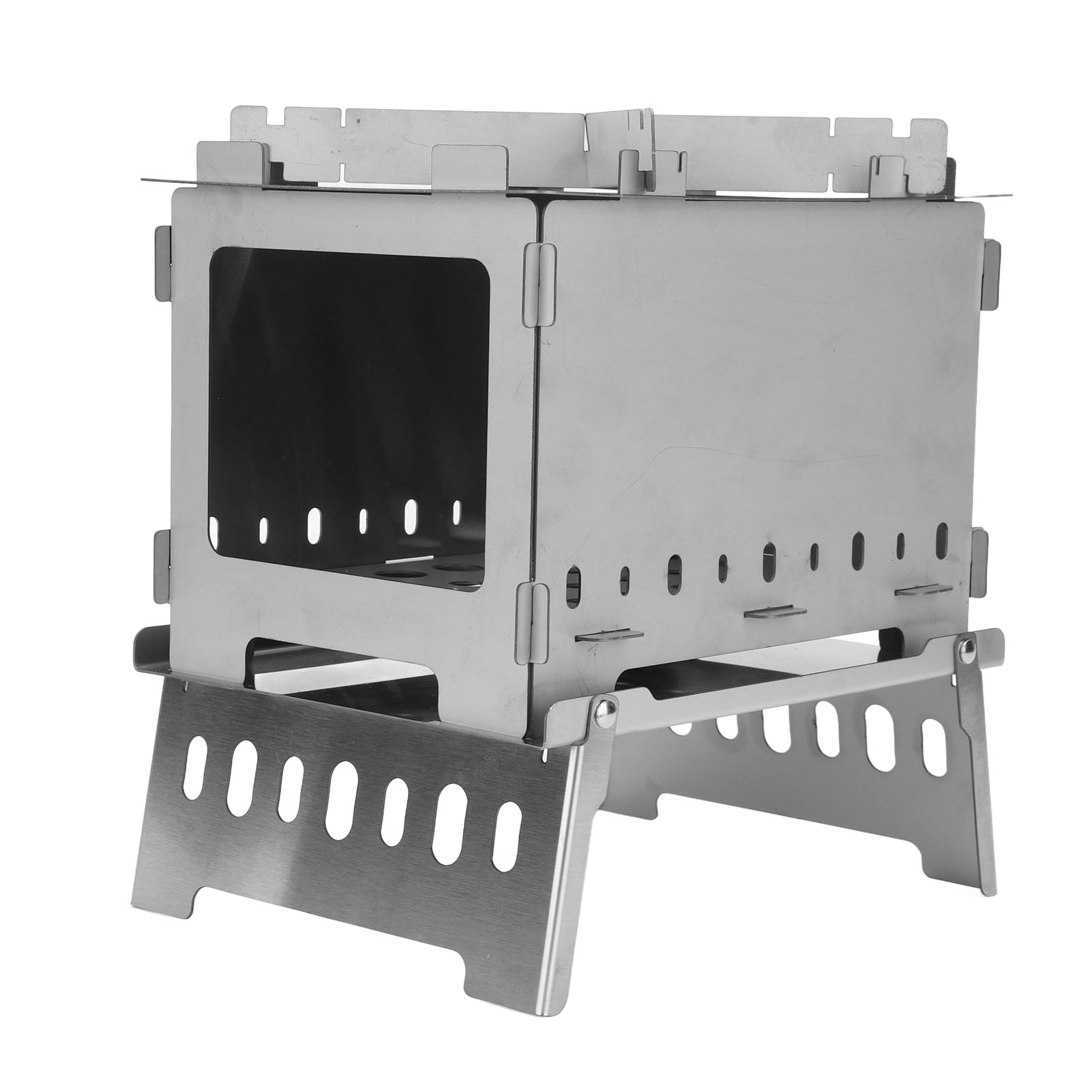 Folding Portable Backpacking Stove Stainless Steel Windproof Wood ...