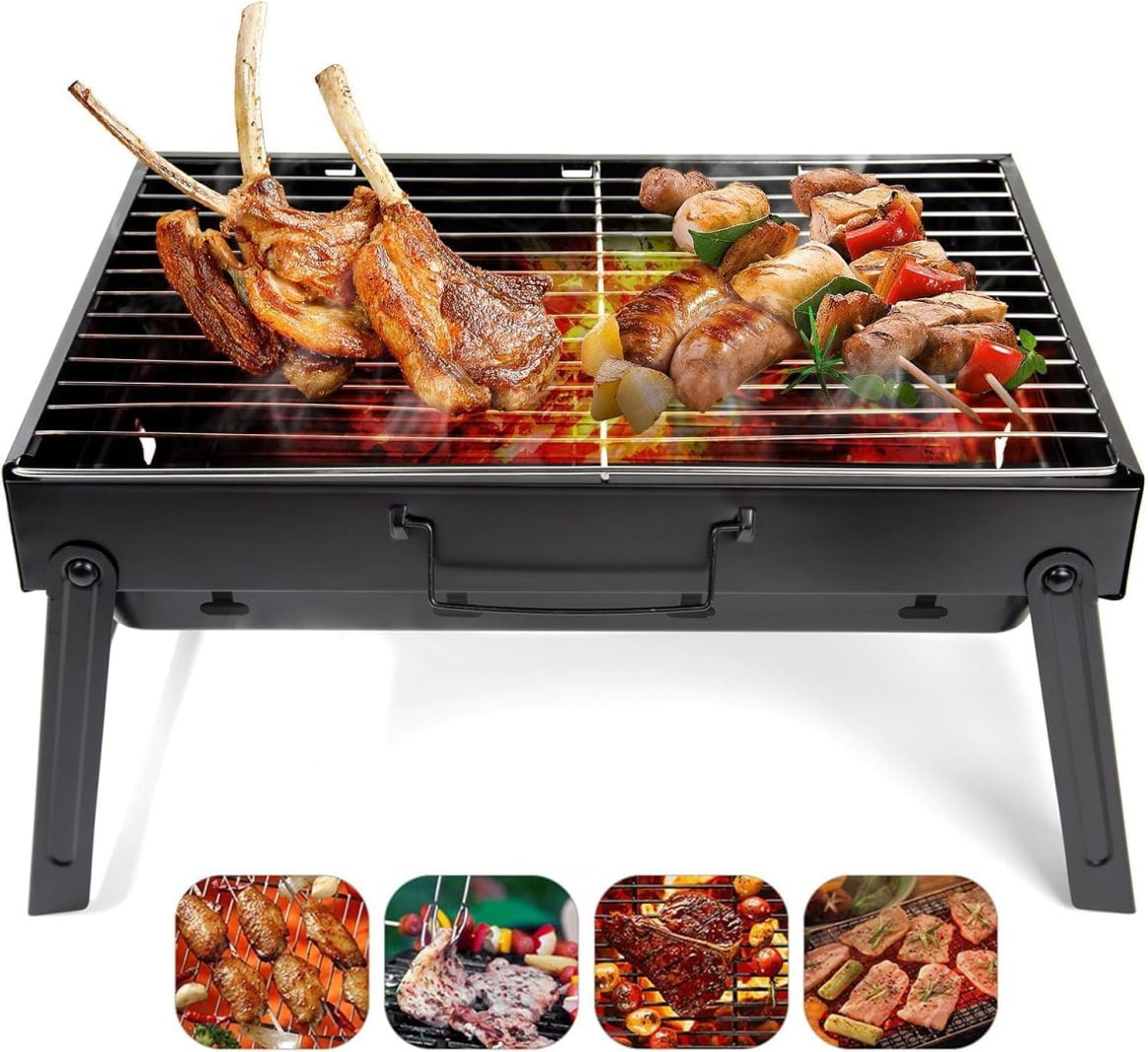 Folding Portable Barbecue Charcoal Grill, Barbecue Desk Tabletop ...