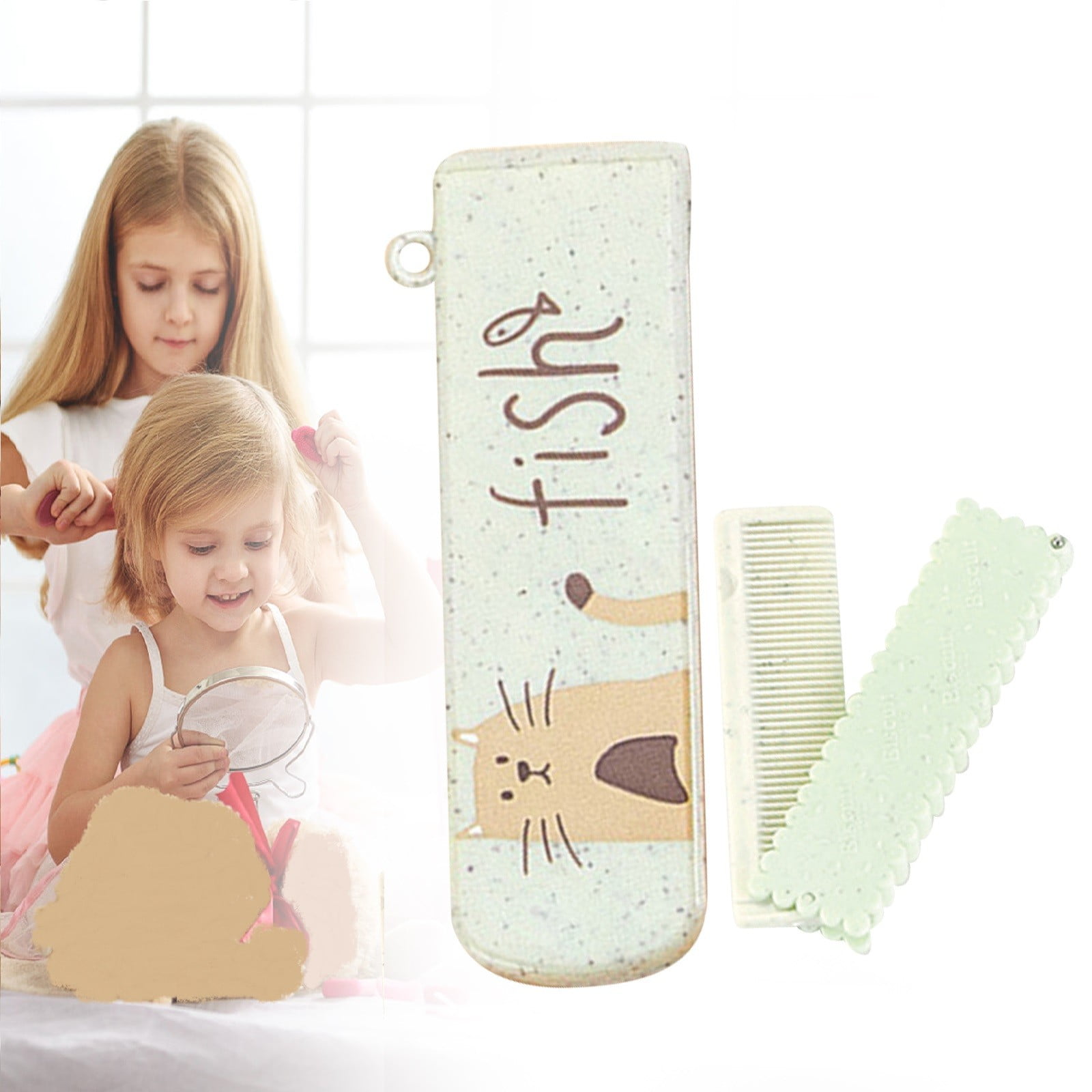 Folding Portable Comb Set, Student Travel Hair Styling Comb with Fine ...