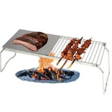 Folding Portable Outdoor Grill Stainless Steel Campfire Cooking Rack ...