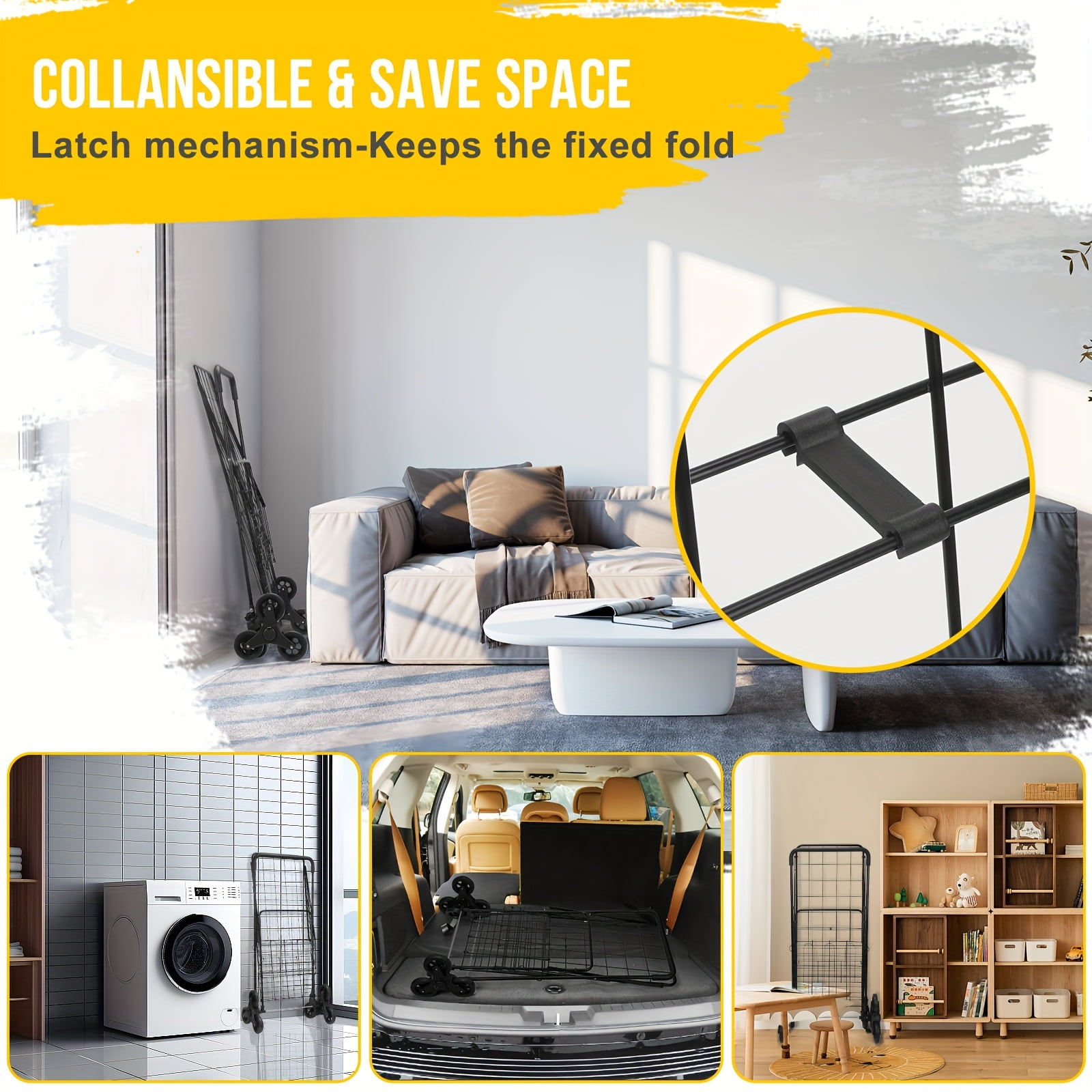 Folding Portable Rolling Cart | For Office Organization and Storage ...