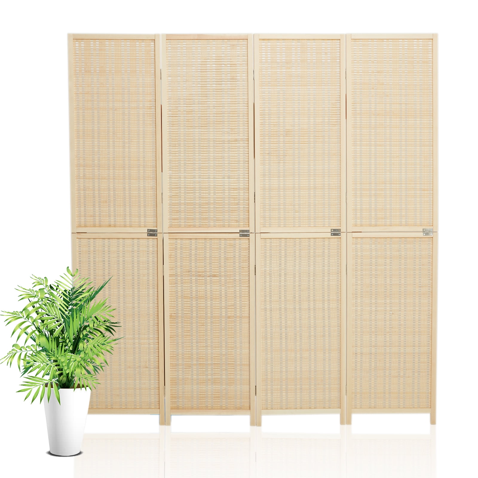 Folding Privacy Screen, Portable Diamond Weave Fiber Freestanding ...
