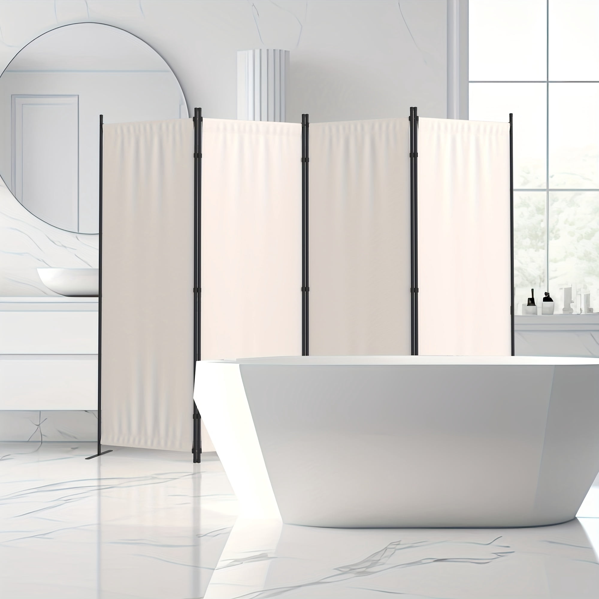 Folding Privacy Screens with Four Panels Serve As Room Dividers, Ideal ...