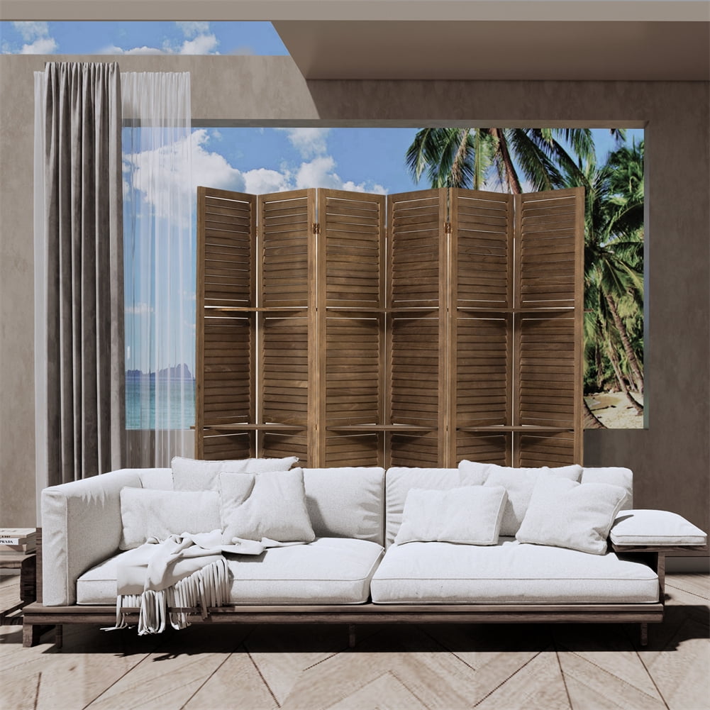 Folding Privacy Screens with Shelves 6 Panel Portable Separating ...