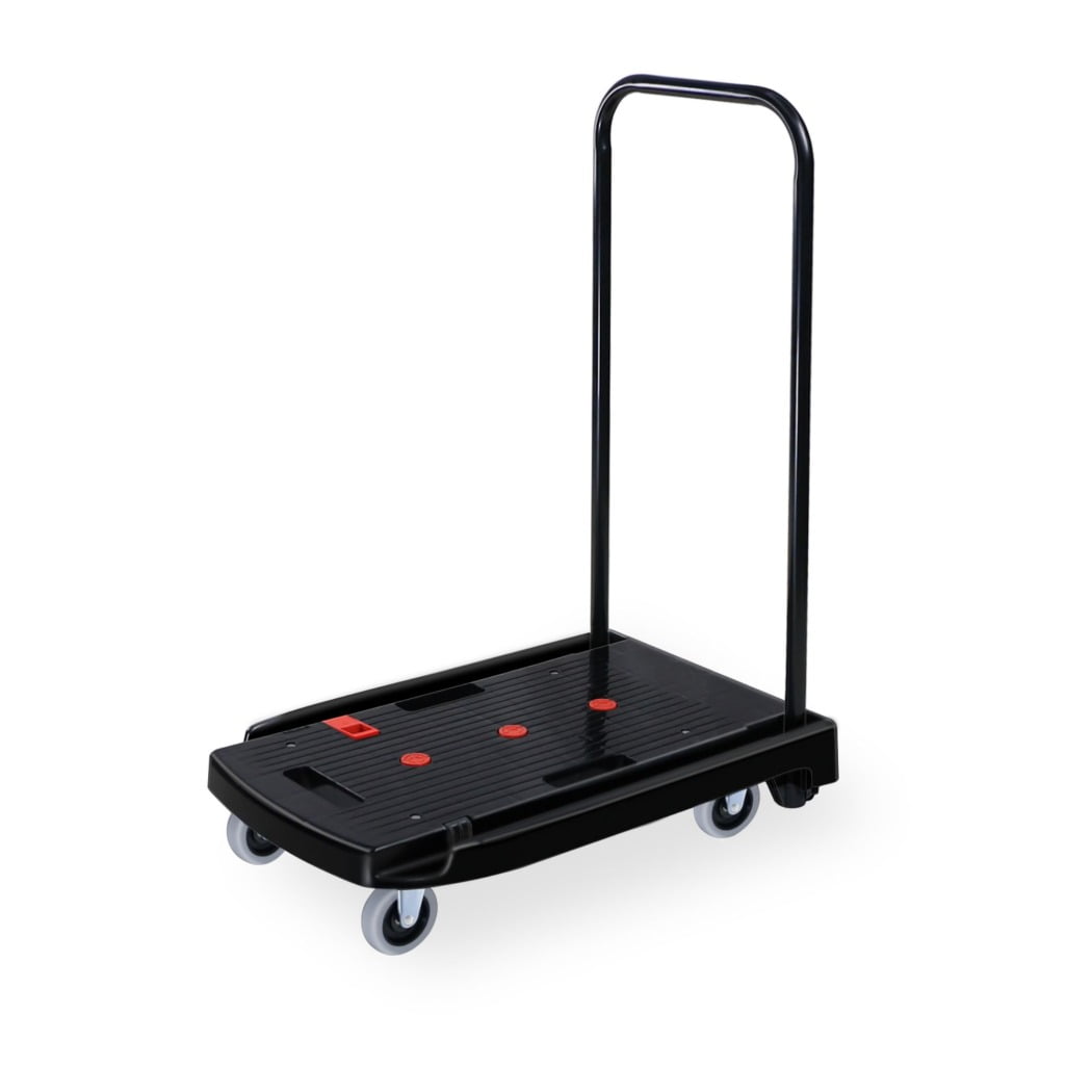 Folding Push Hand Cart with Wheels, Rolling Platform Cart with Handle ...