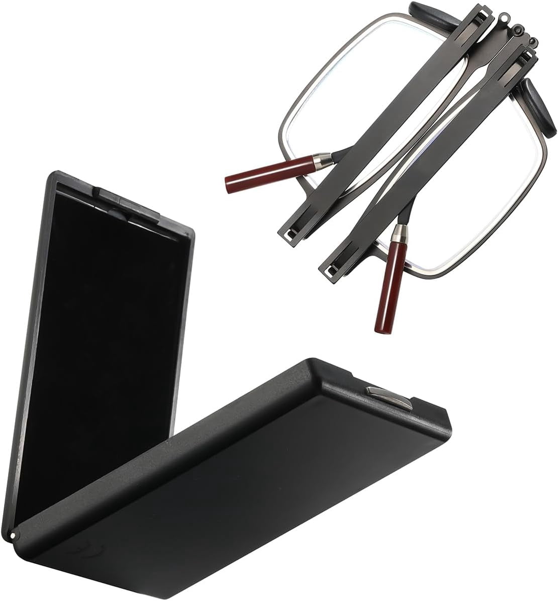 Folding Reading Glasses Blue Light Blocking Women Men with Flat Hard ...