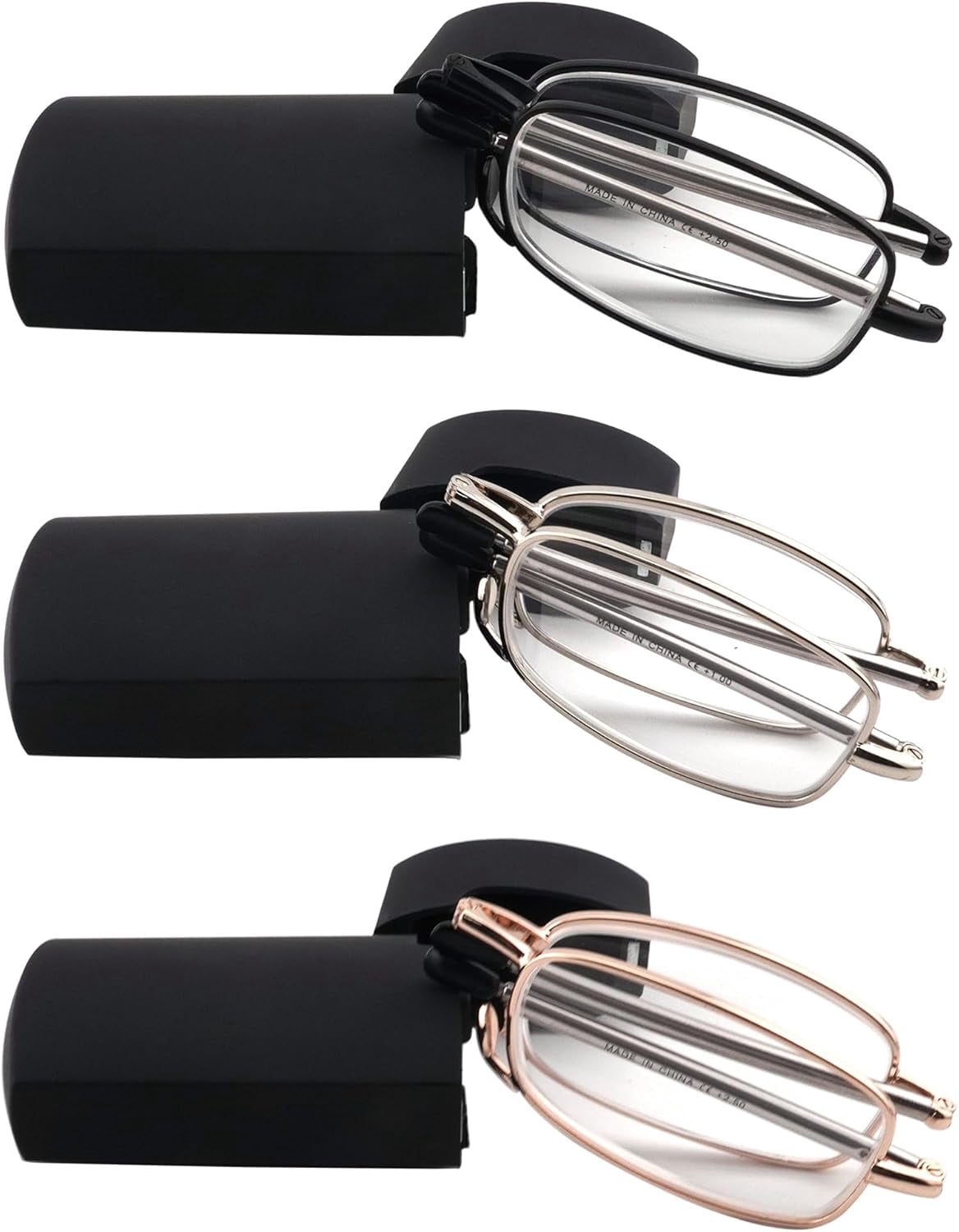 Folding Reading Glasses, Compact Foldable Portable Pocket Readers for ...