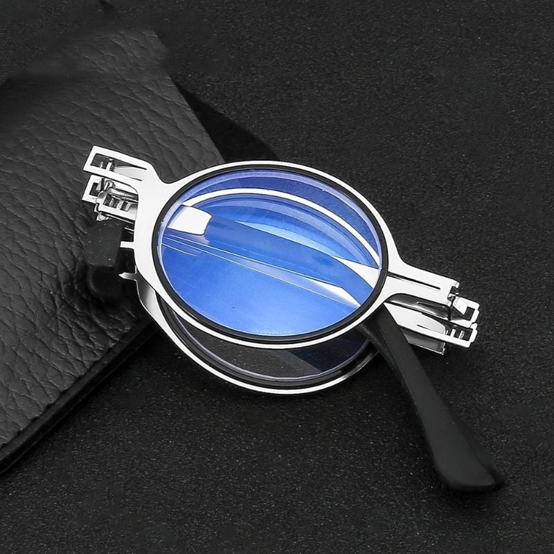 Folding Reading Glasses, Portable Metal Frame Readers for Small Faces ...