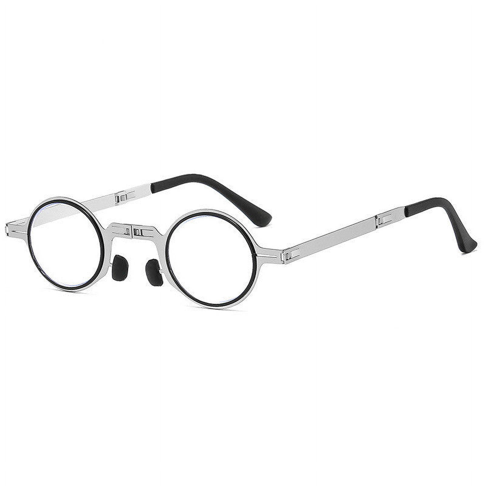 Folding Reading Glasses, Portable Metal Frame Readers for Small Faces ...