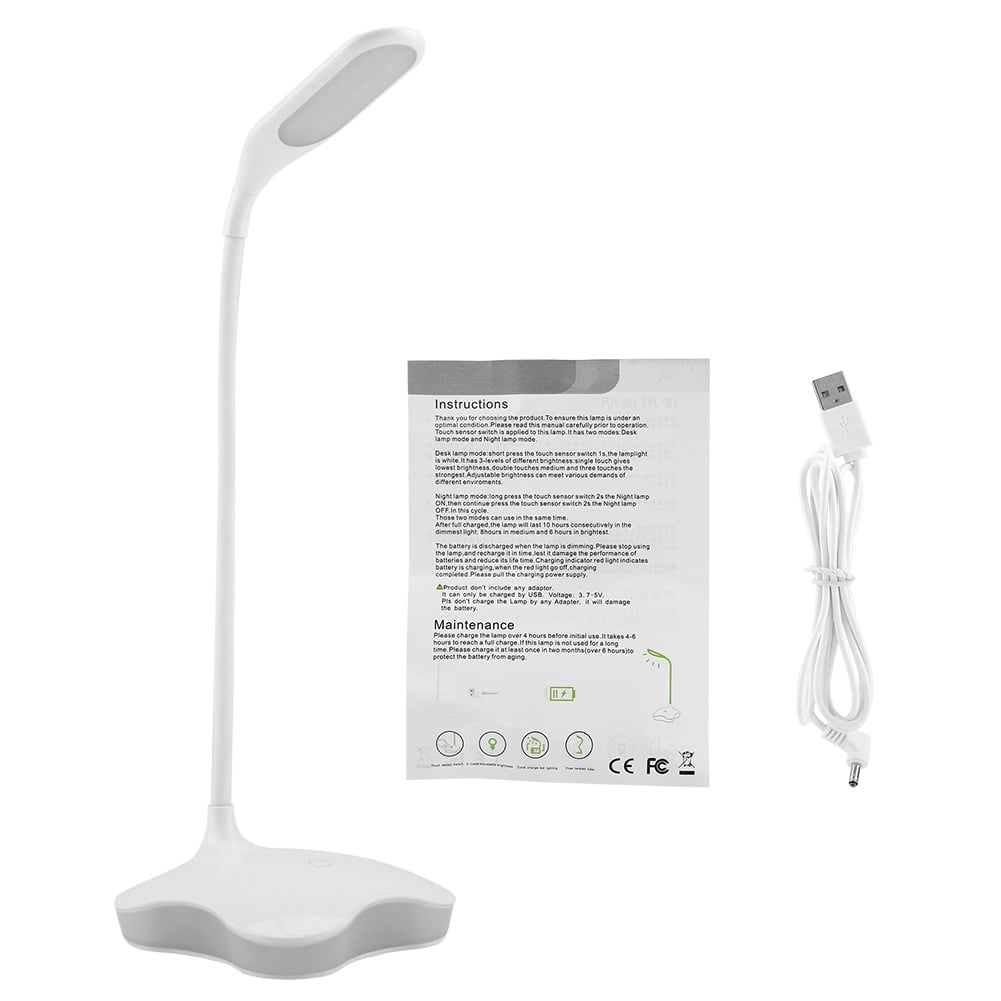 Folding Rechargeable LED Table Lamp with Round Blue Head for Bedroom ...