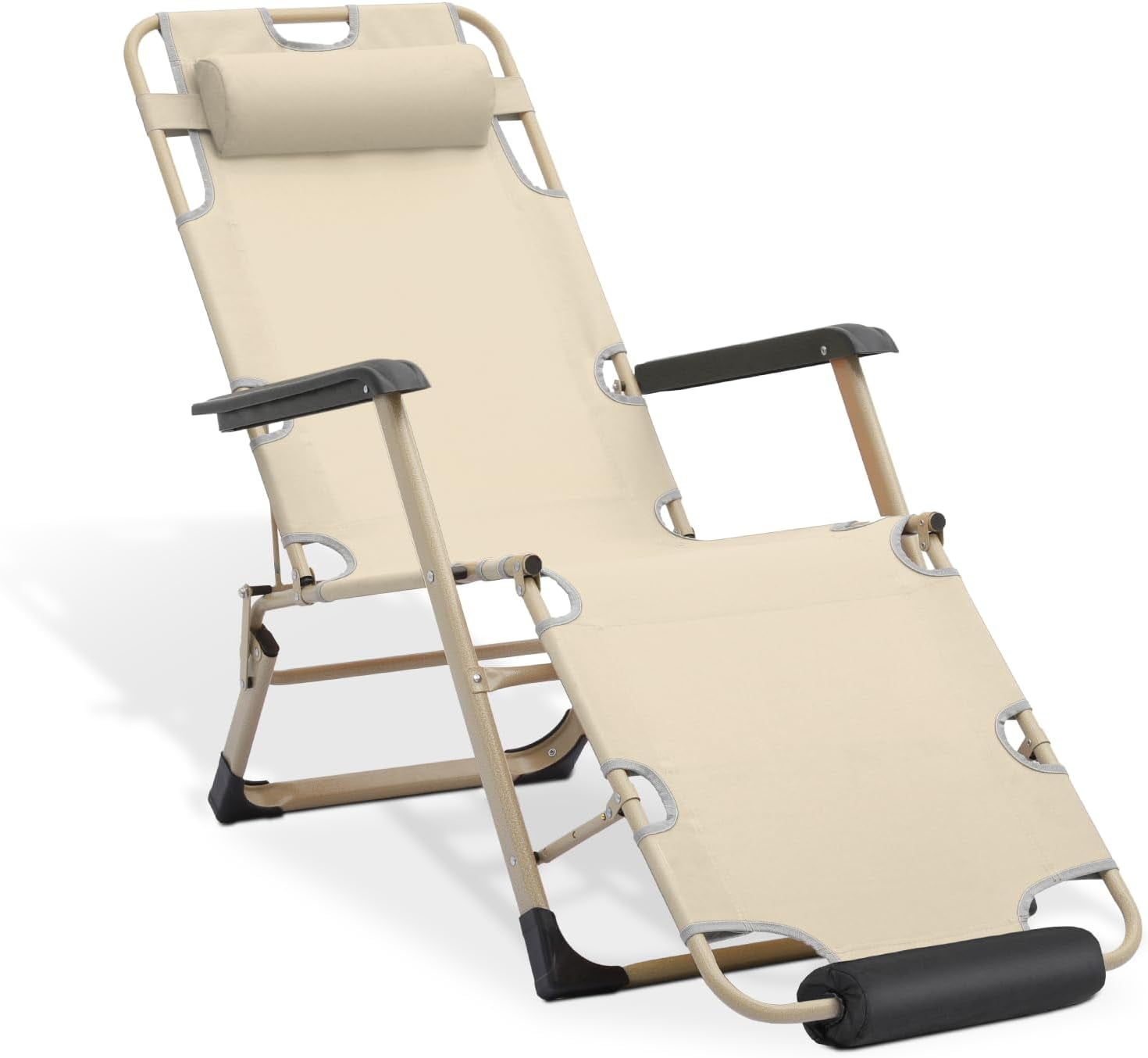 Folding Reclining Patio Chair, 3-Position Patio Lounger Folding Chair ...