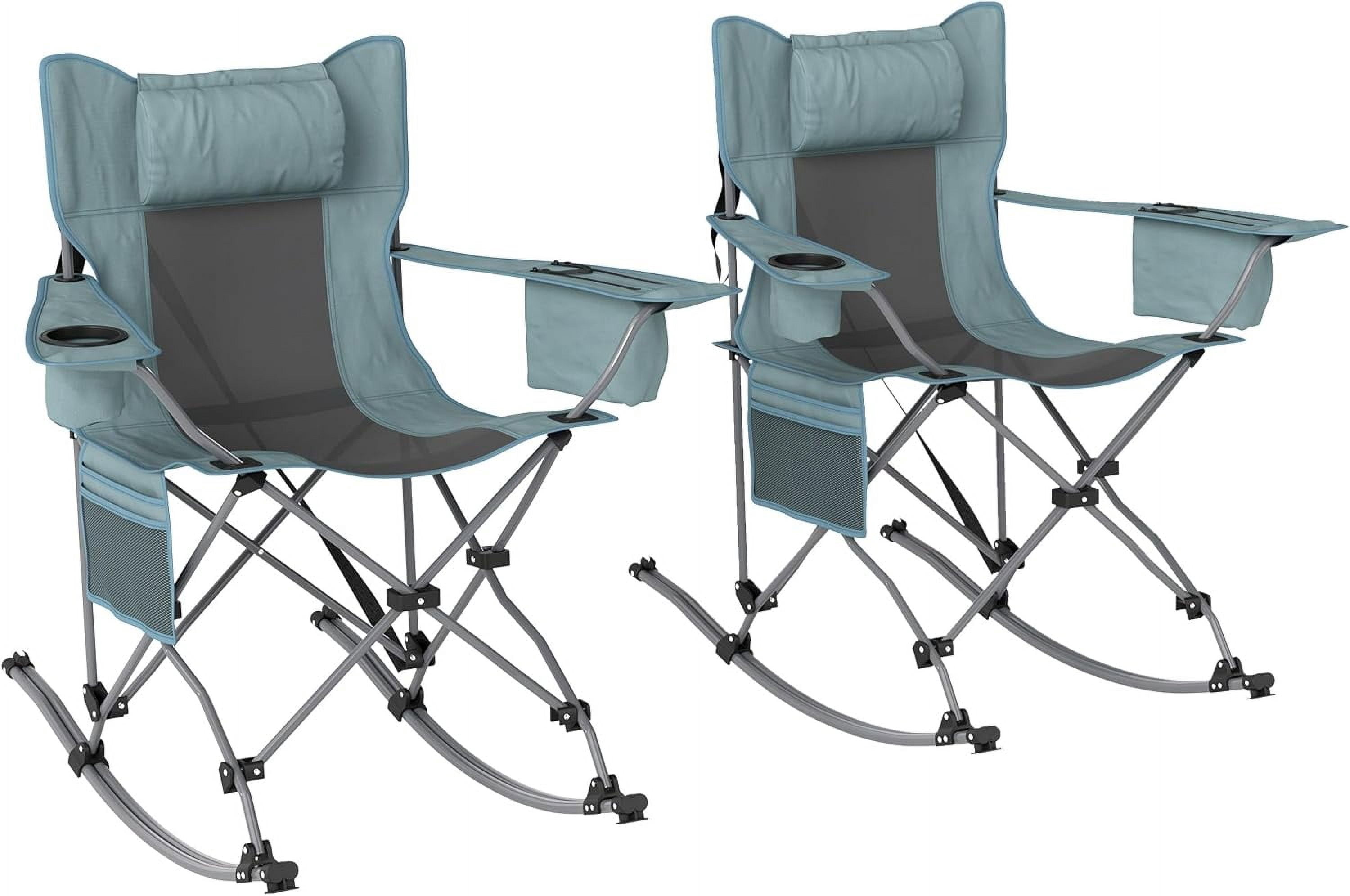 Folding Rocking Camping Chairs for Adults, Portable Outdoor Rocking ...