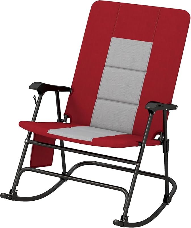 Folding Rocking Chair, Foldable Camping Rocking Chair with Padded Seat ...