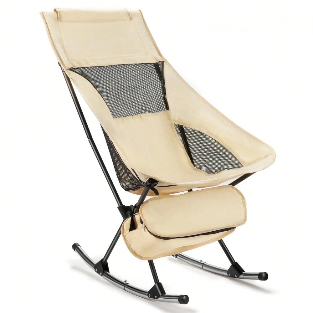 Folding Rocking Chair Indoor & Outdoor, Ergonomic High Back Design. 5 ...