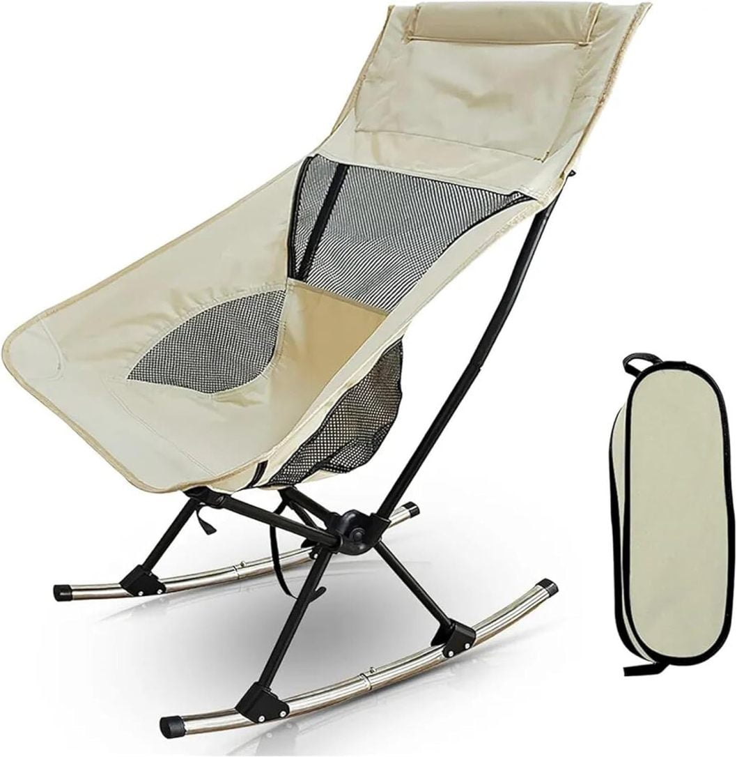 Folding Rocking Chair, Outdoor Rocking Chair with Carry Bag, Foldable ...