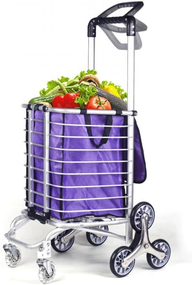 Folding Rolling Cart with Wheels Shopping Cart Portable Trolley Bag ...