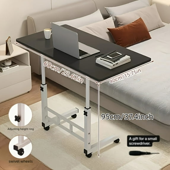 Folding Rolling Table with Storage Shelf - Adjustable Height for ...