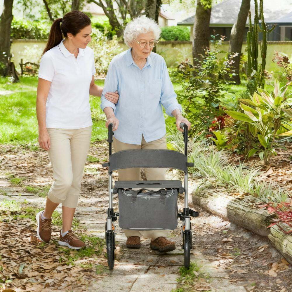 Folding Rolling Walker with Adjustable Handle,Aluminum Rollator Walker ...